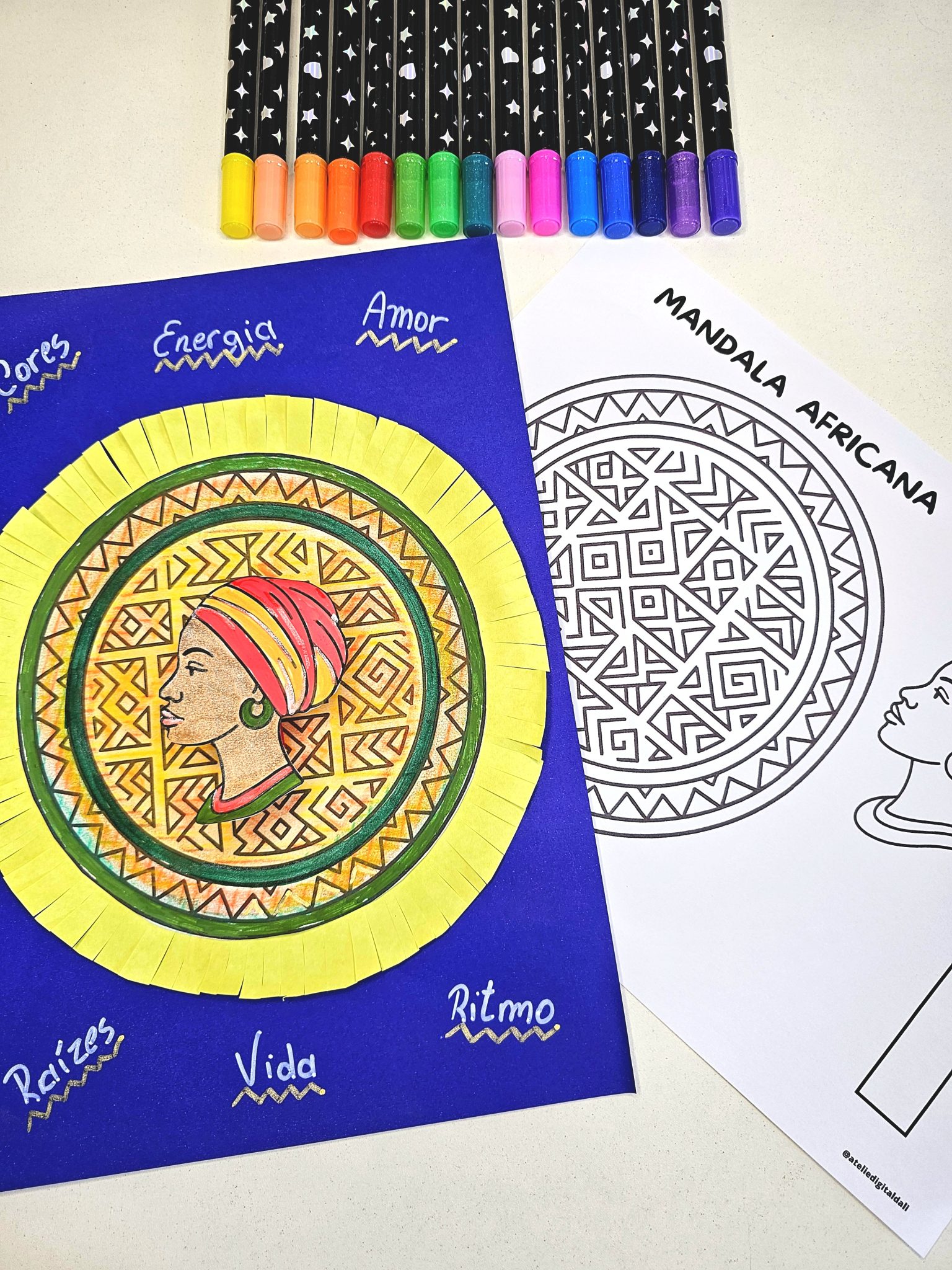 Mandalas Africanas 3D para Colorir — Bônus especial Jogo Africano Shisima! – Ateliê Digital da Li